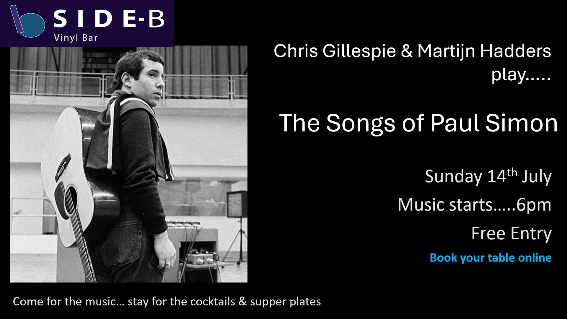 Upcoming Gigs & Events – Side B Vinyl Bar
