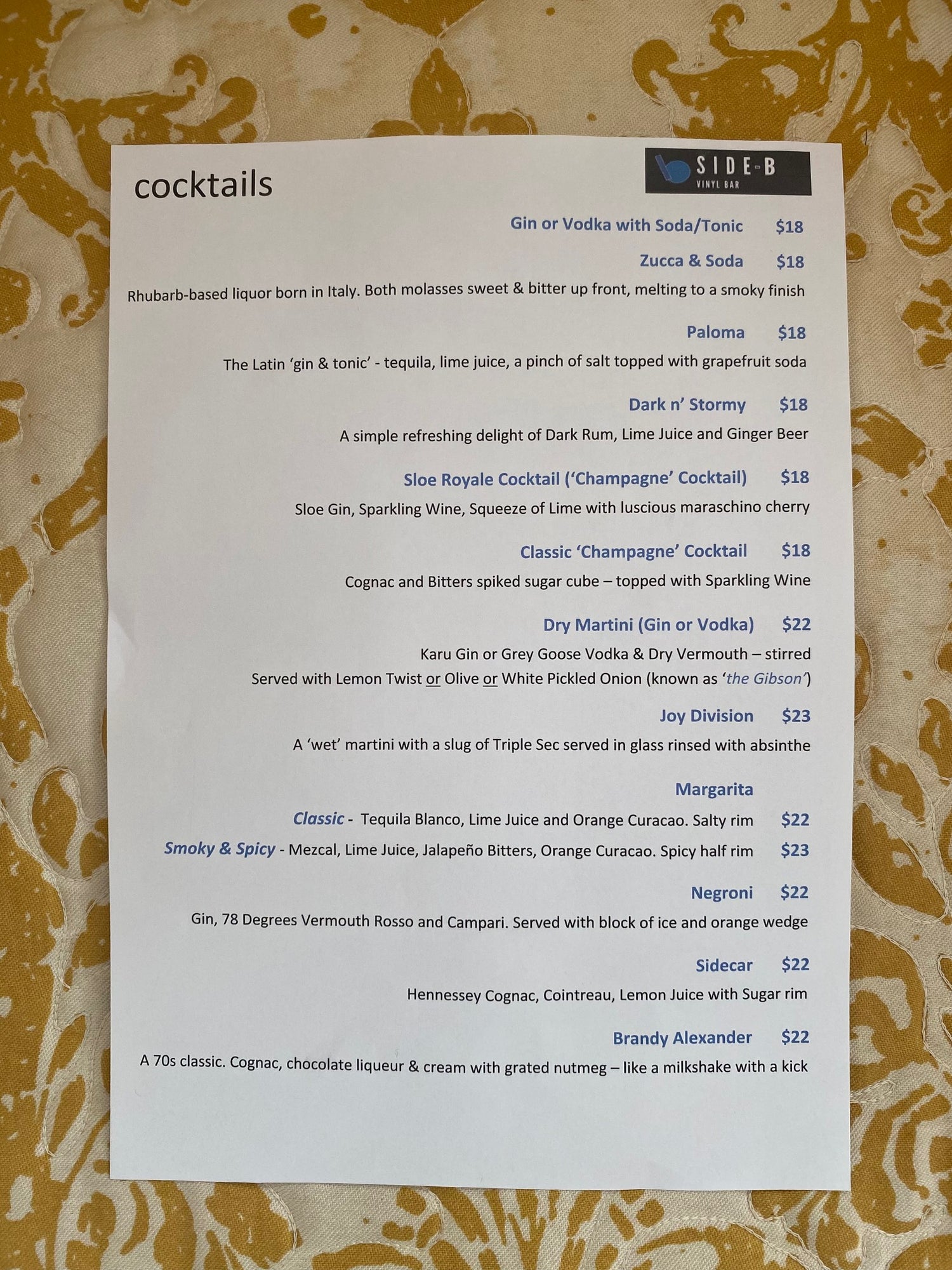 The Bar – Side B Vinyl Bar